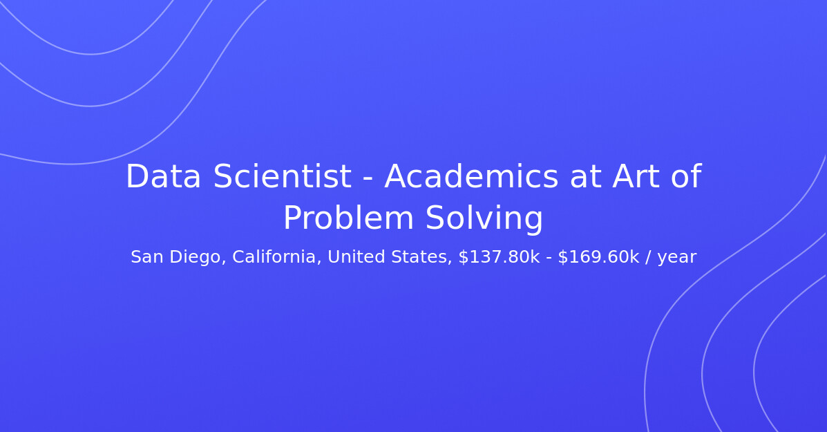 Data Scientist - Academics at Art of Problem Solving - Data Placement